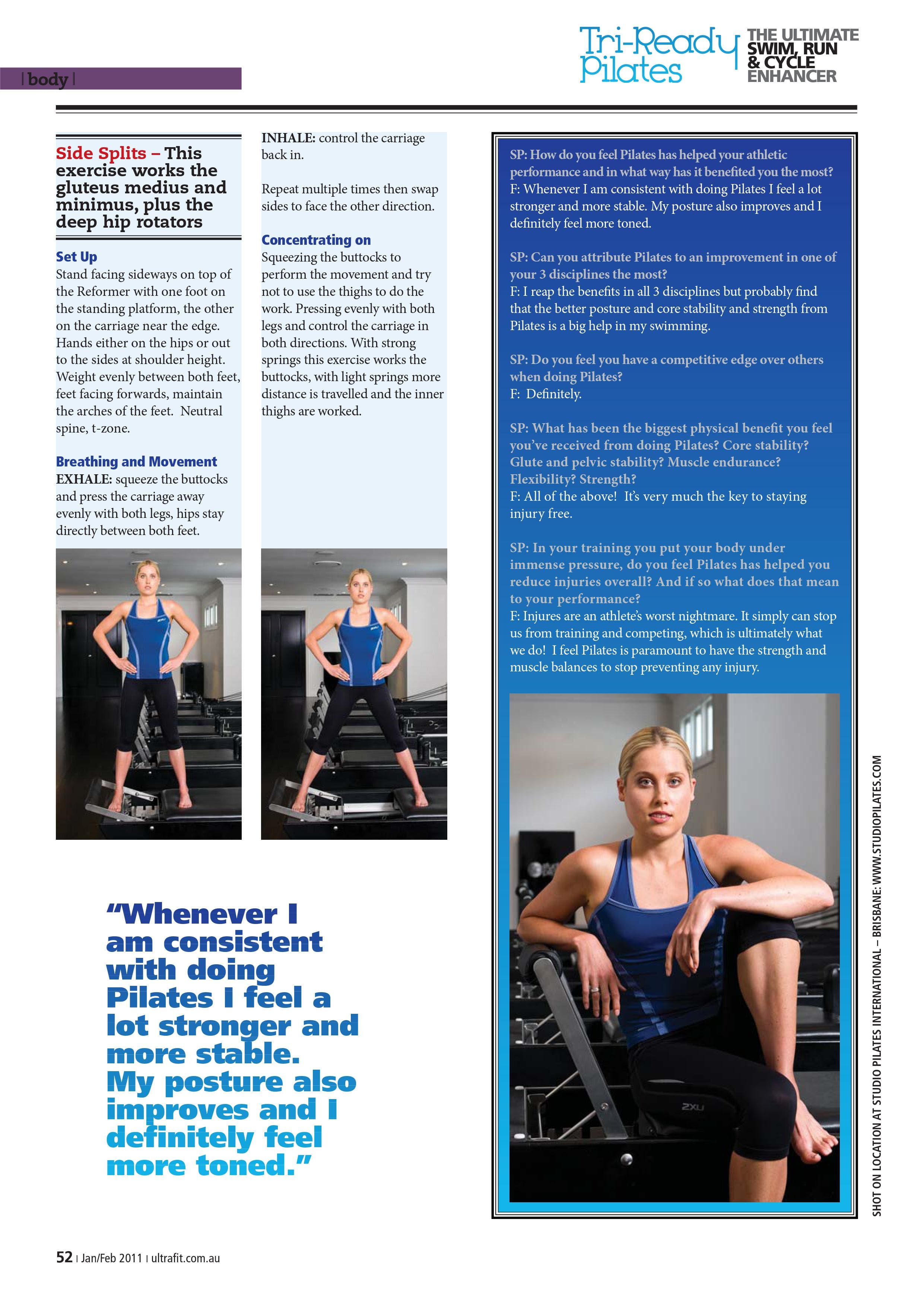 Tri-Ready Pilates (from UltraFit Magazine) - Studio Pilates